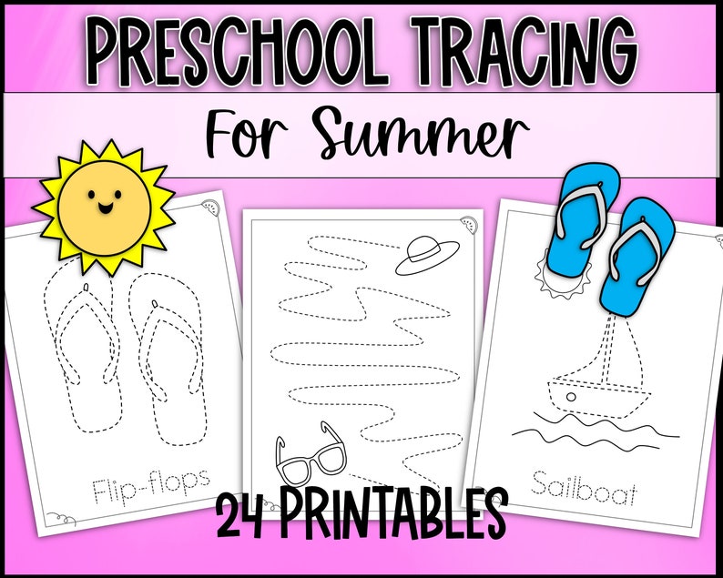Summer Preschool Tracing and Preschool Coloring Pen Control Fine Motor ...