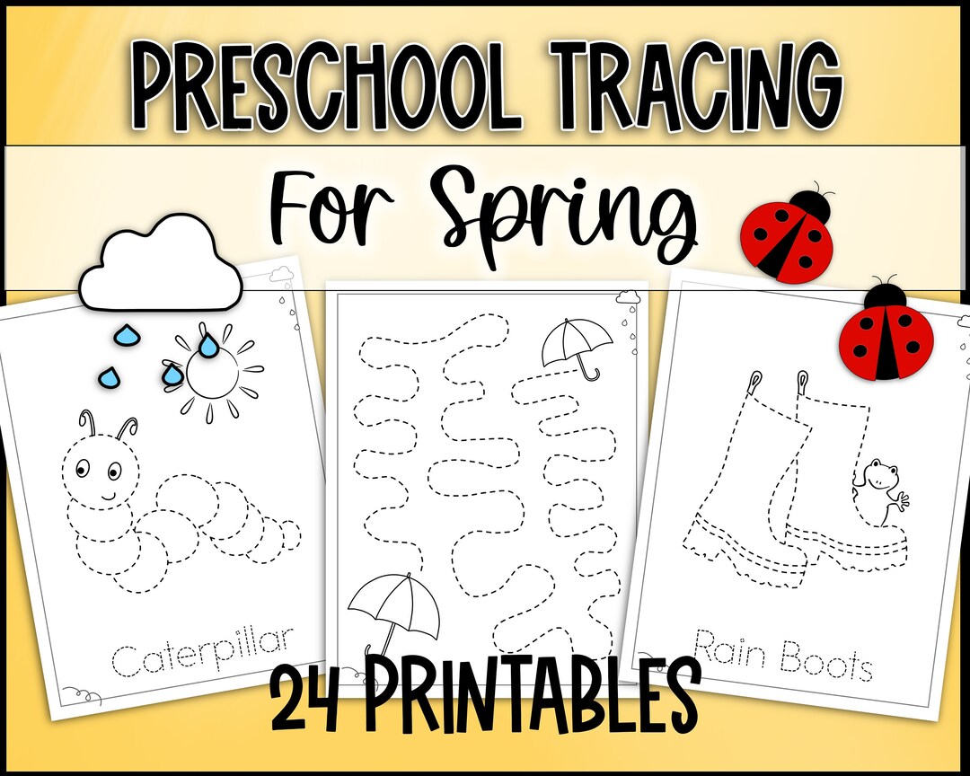Spring Preschool Tracing and Preschool Coloring Pen Control Fine Motor ...