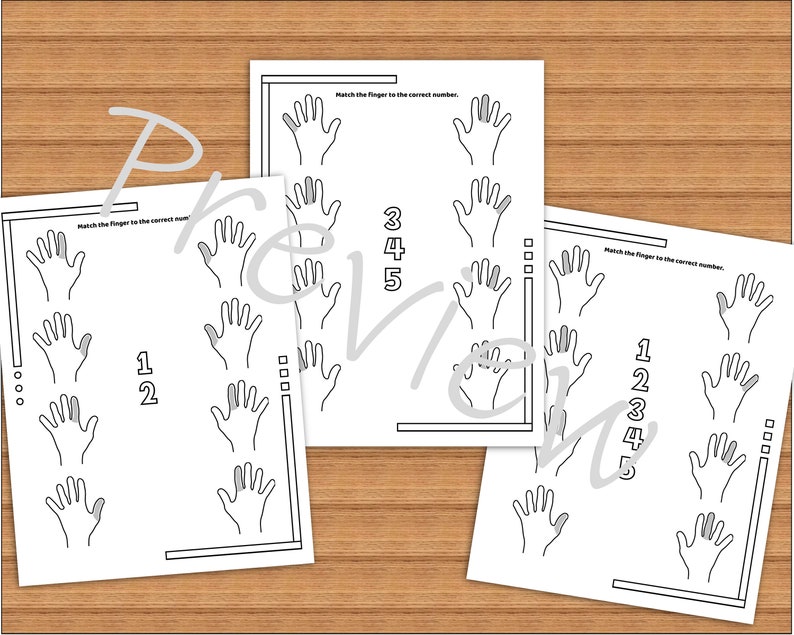 Preschool Piano Finger Number Worksheets: Beginning Piano Prep - Etsy