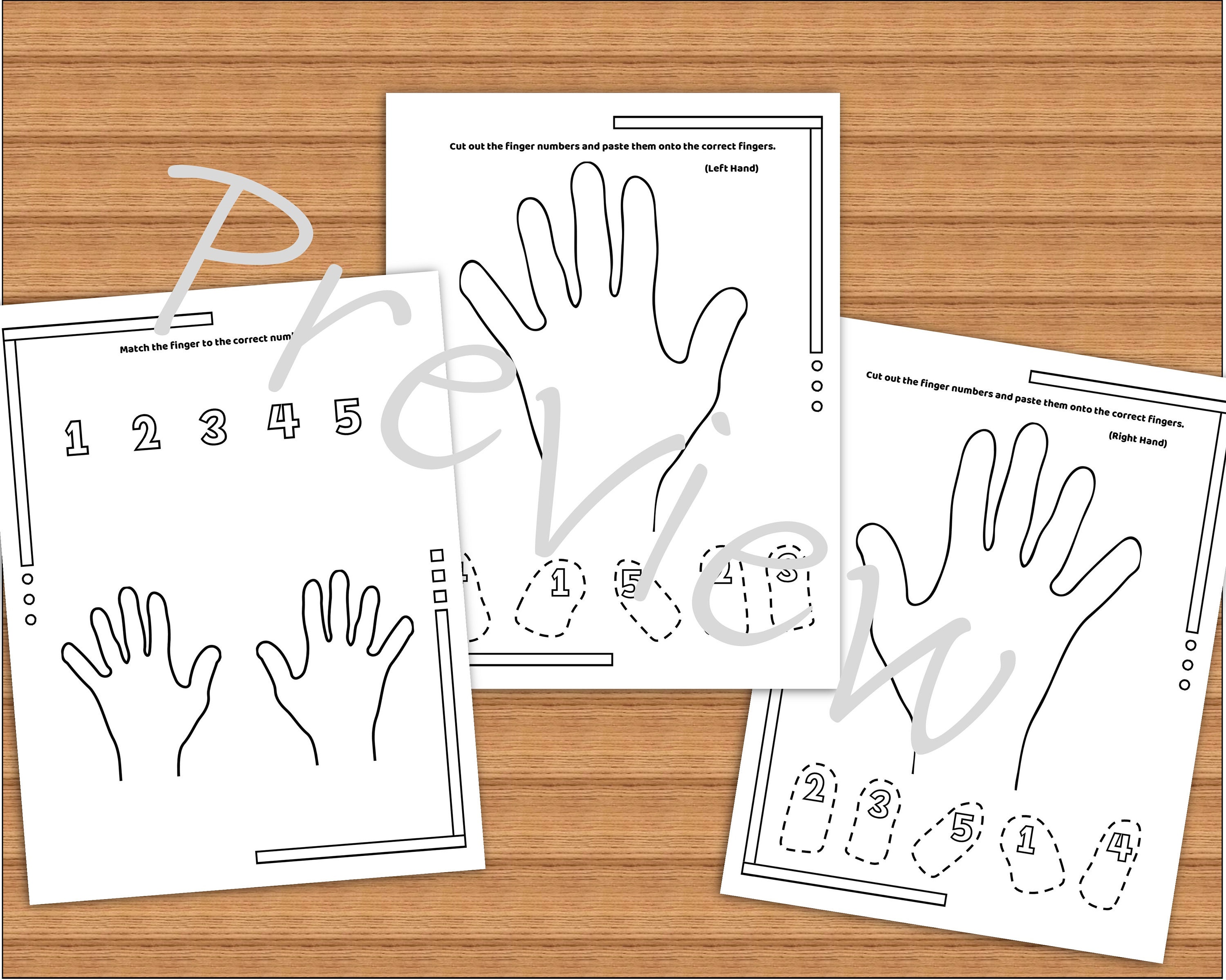 Preschool Piano Finger Number Worksheets: Beginning Piano Prep - Etsy