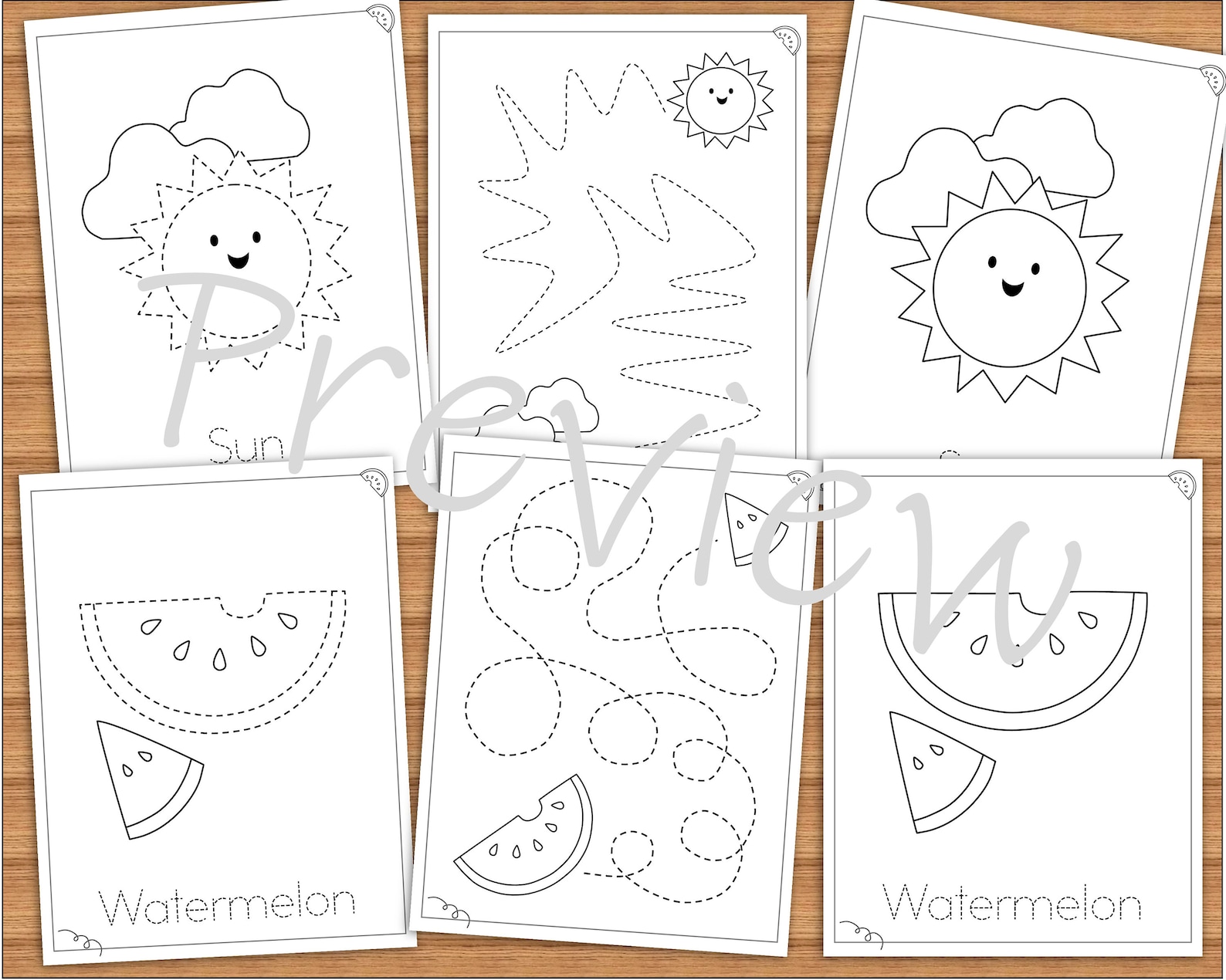Summer Preschool Tracing and Preschool Coloring Pen Control Fine Motor ...