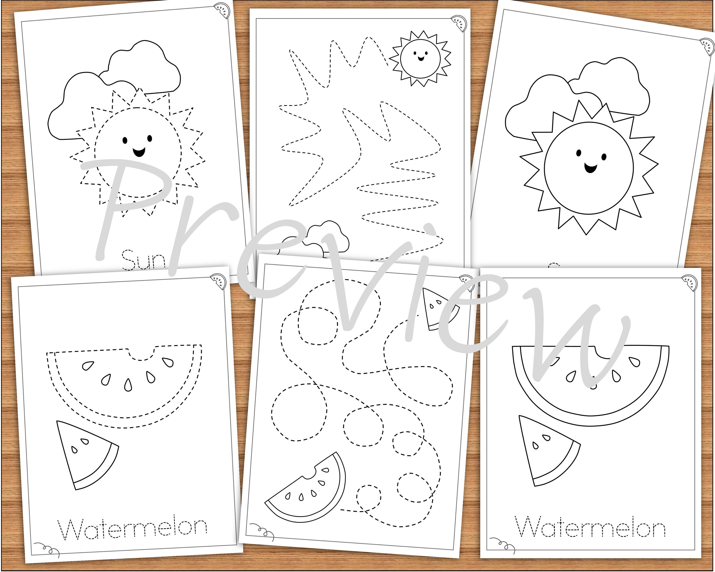 Summer Preschool Tracing and Preschool Coloring Pen Control Fine Motor ...