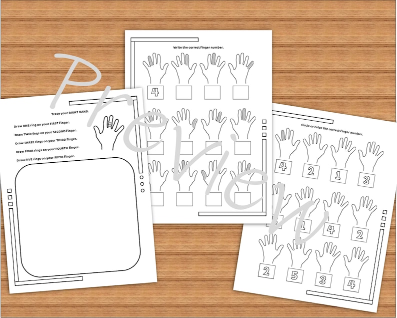 Preschool Piano Finger Number Worksheets: Beginning Piano Prep - Etsy