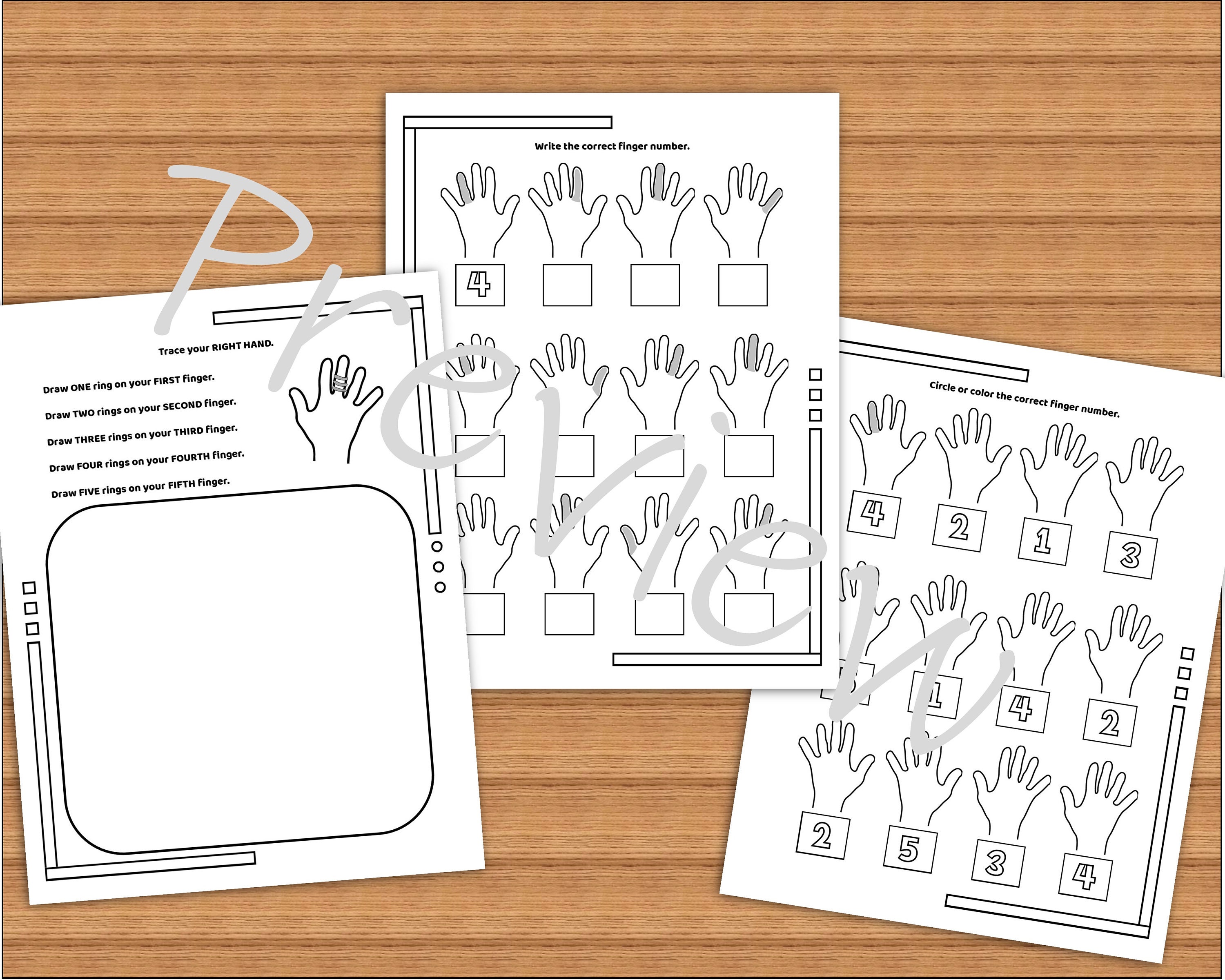 Preschool Piano Finger Number Worksheets: Beginning Piano Prep - Etsy