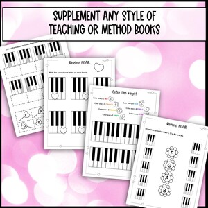 Beginning Piano Valentine's Worksheets - Finding White Notes CDE and ...