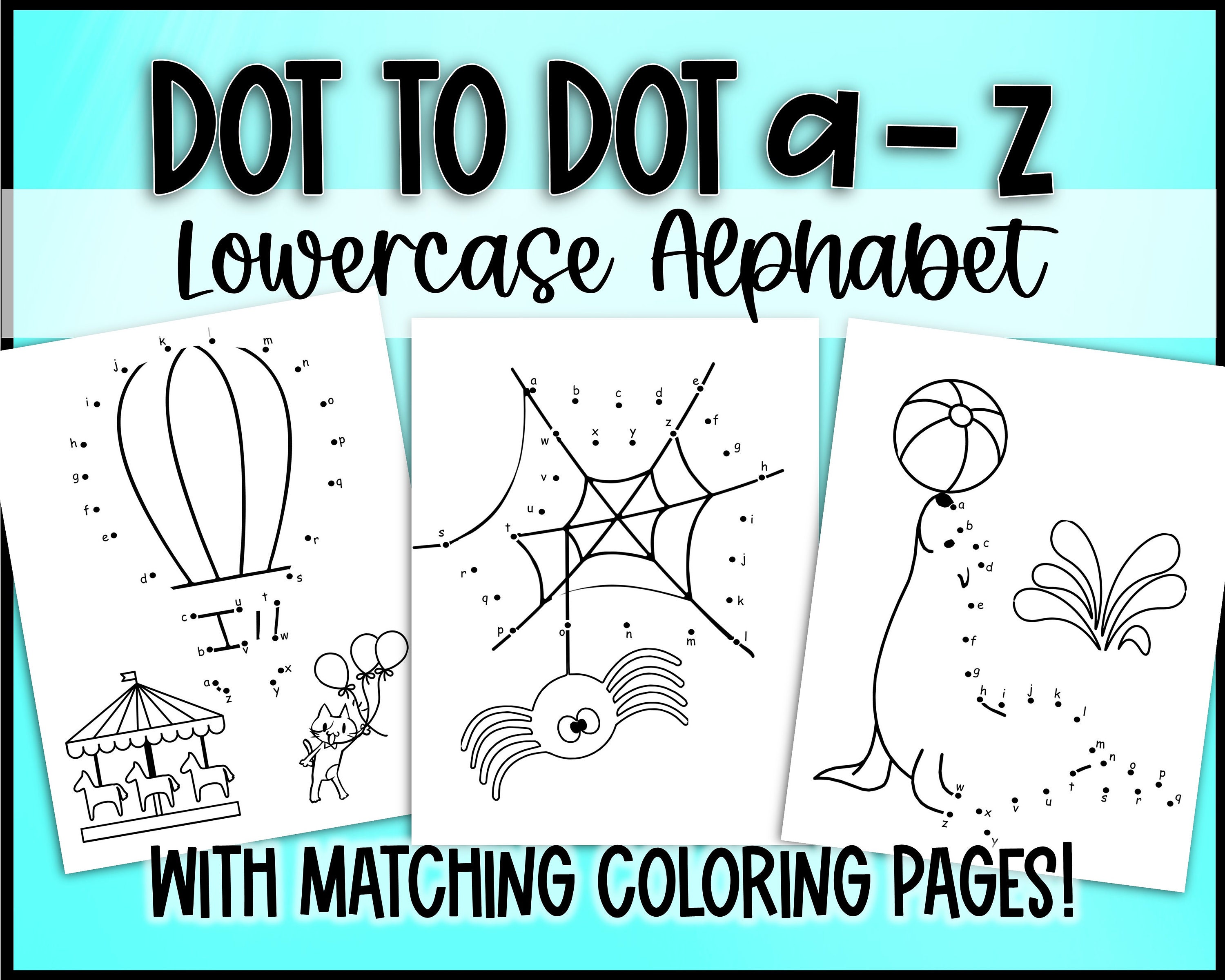 Dot to Dots for Preschool Lowercase Alphabet Activities Connect the ...