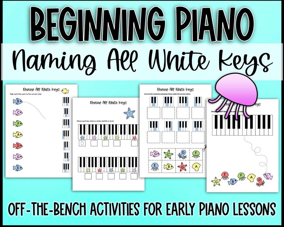 Preschool/beginning Piano Music Theory: Naming White Keys - Etsy