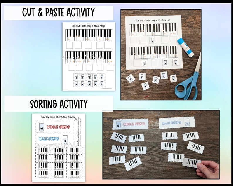 Finding Half Steps and Whole Steps Patterns on the Piano for Beginning ...