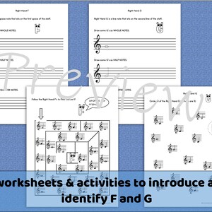 Treble Clef Note Reading for Beginning Piano in Middle C Position Right ...
