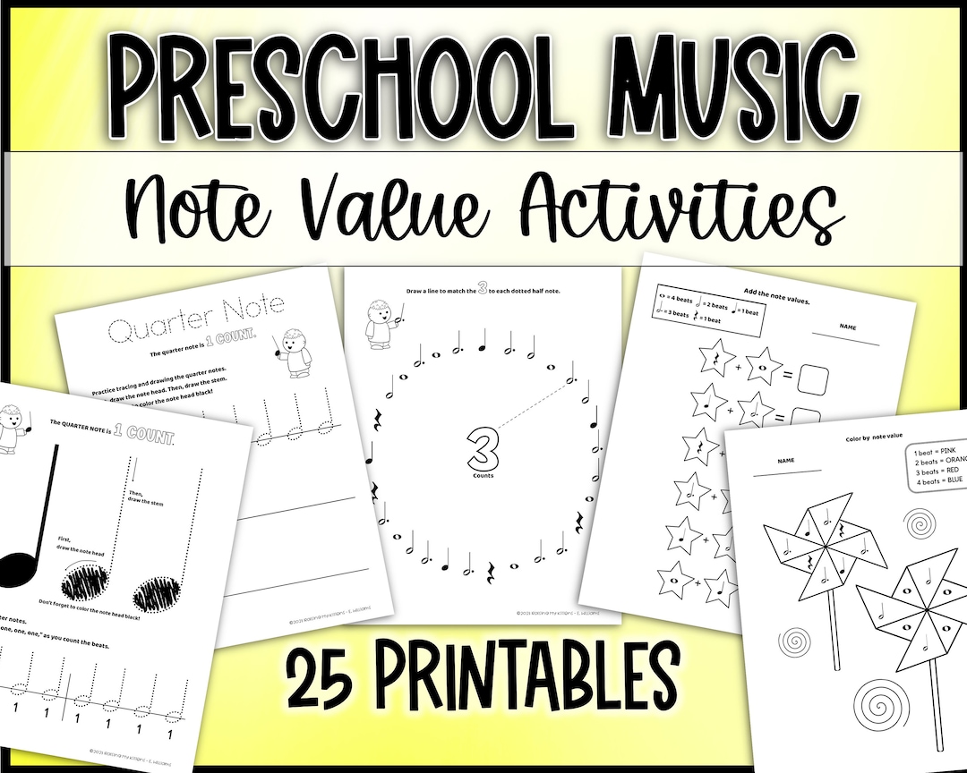 Preschool Music Rhythm Worksheets, Basic Note Values Activities ...