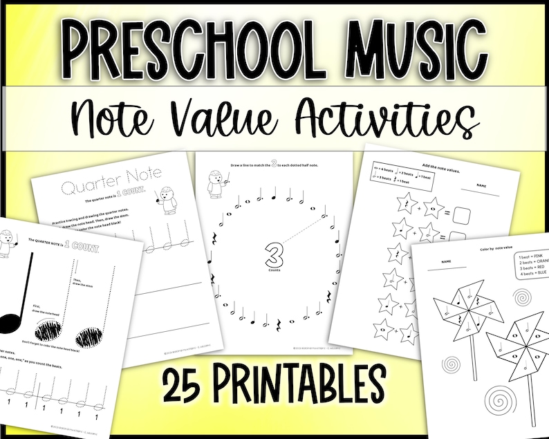 Preschool Music Rhythm Worksheets, Basic Note Values Activities ...