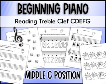 Bass Clef Note Reading for Beginning Piano in Middle C Position Left ...