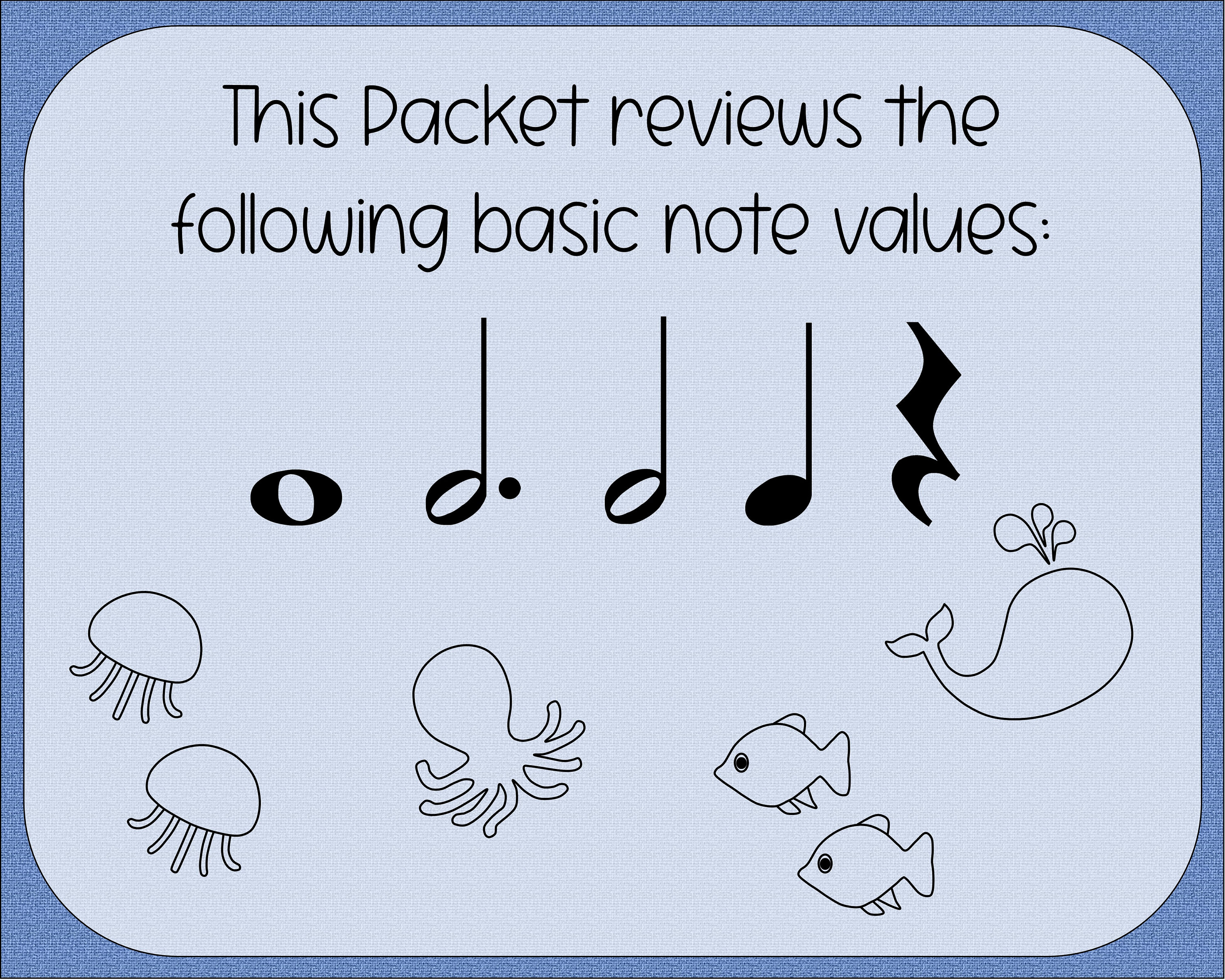 Preschool Music Rhythm Worksheets, Ocean Themed Adding Basic Note ...