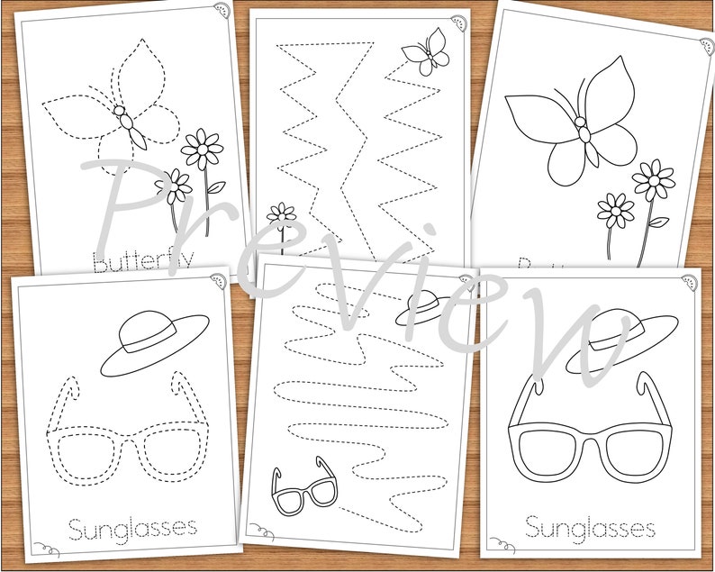 Summer Preschool Tracing and Preschool Coloring Pen Control Fine Motor ...