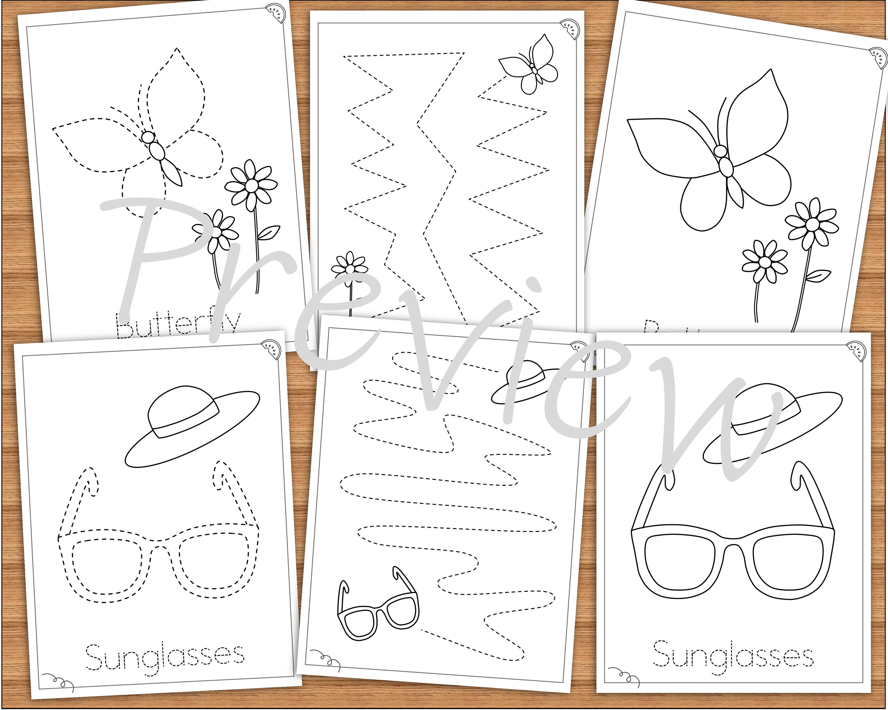 Summer Preschool Tracing and Preschool Coloring Pen Control Fine Motor ...