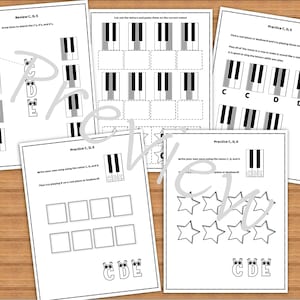 Preschool Piano Worksheets: Activities to Practice Finding CDE ...