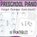 Preschool Piano Finger Number Worksheets: Beginning Piano Prep Finger ...