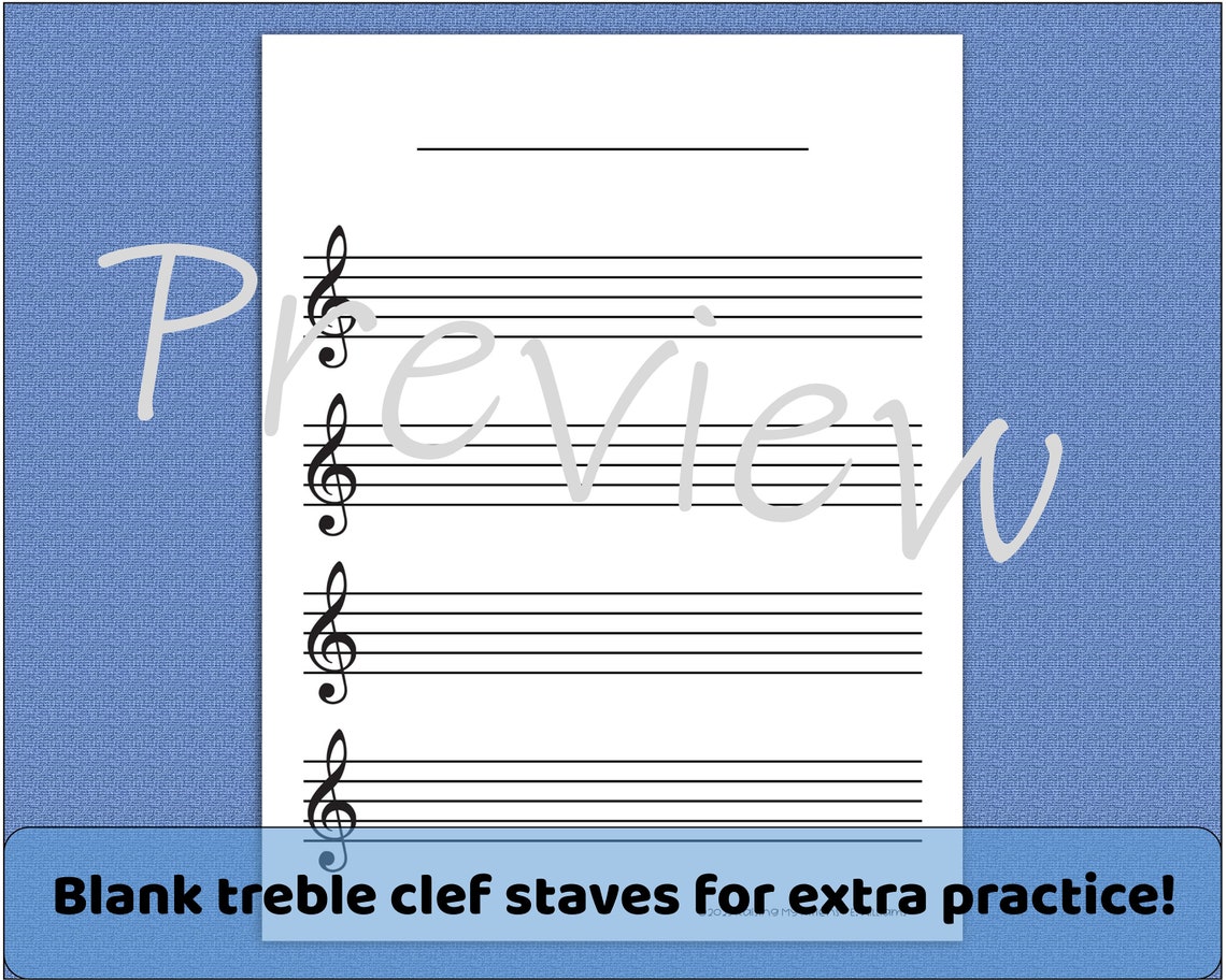Treble Clef Note Reading for Beginning Piano in Middle C Position Right ...