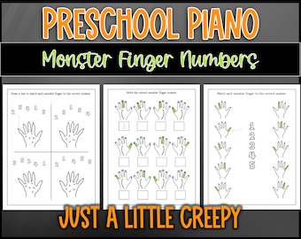 Halloween Monster Finger Number Worksheets: Review for Beginning or ...