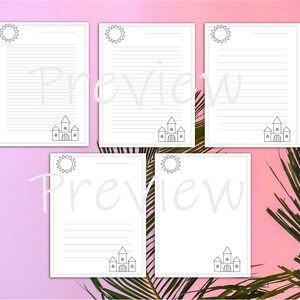 Summer Writing Paper - Printable Lined and Blank: Wide-ruled, College ...
