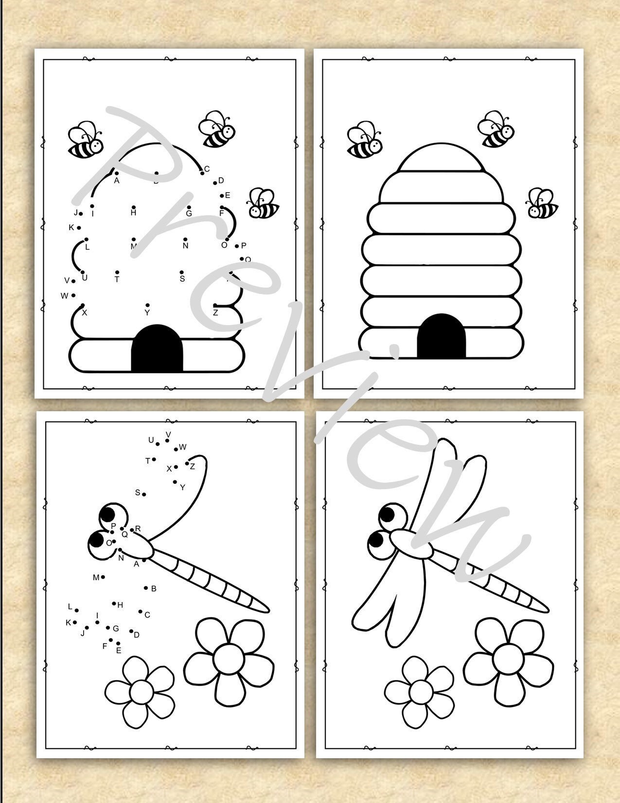 Dot to Dots for Preschool Uppercase Alphabet Activities Connect the ...