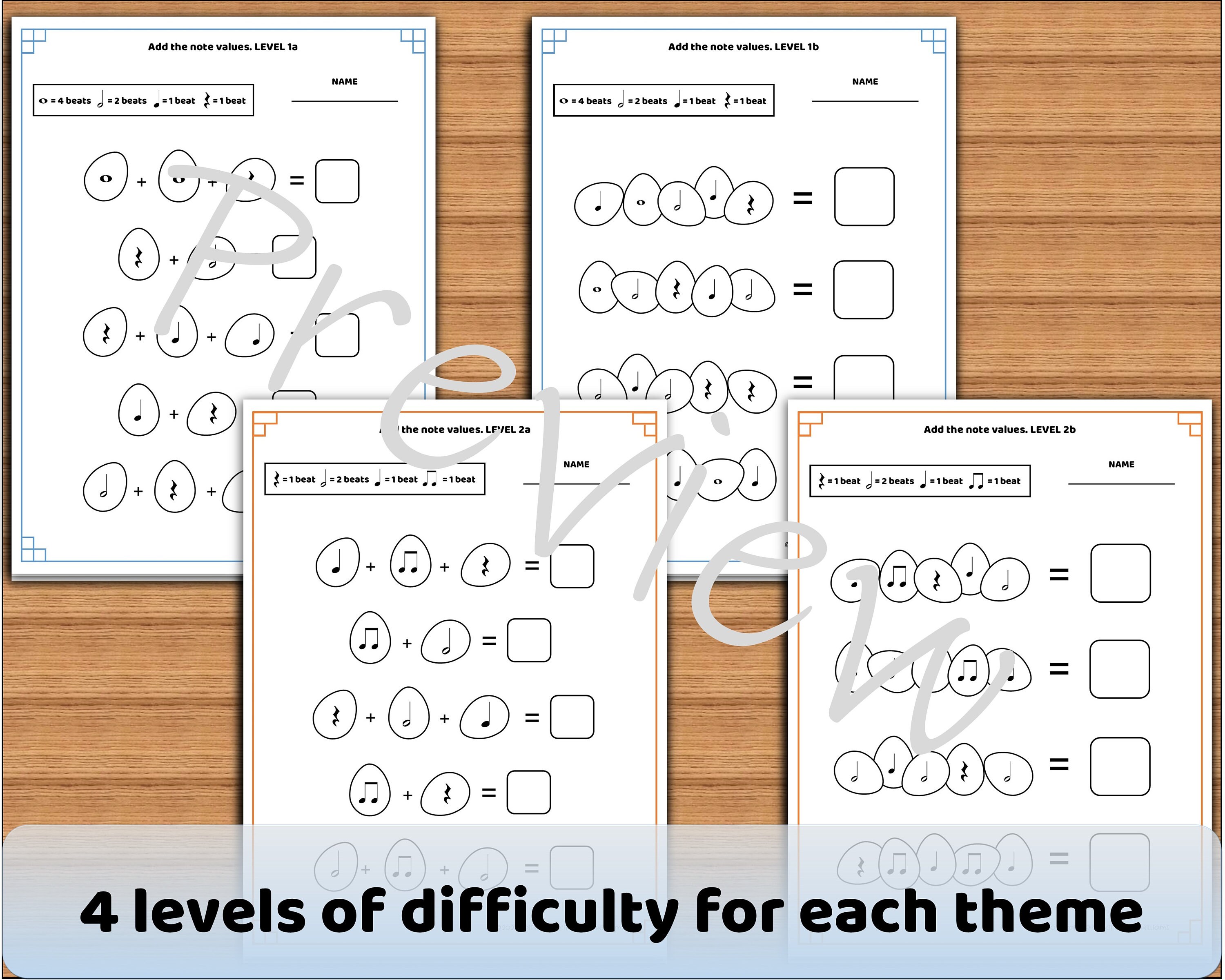 Rhythm Worksheets for Spring: Adding Note Values With Music Math ...