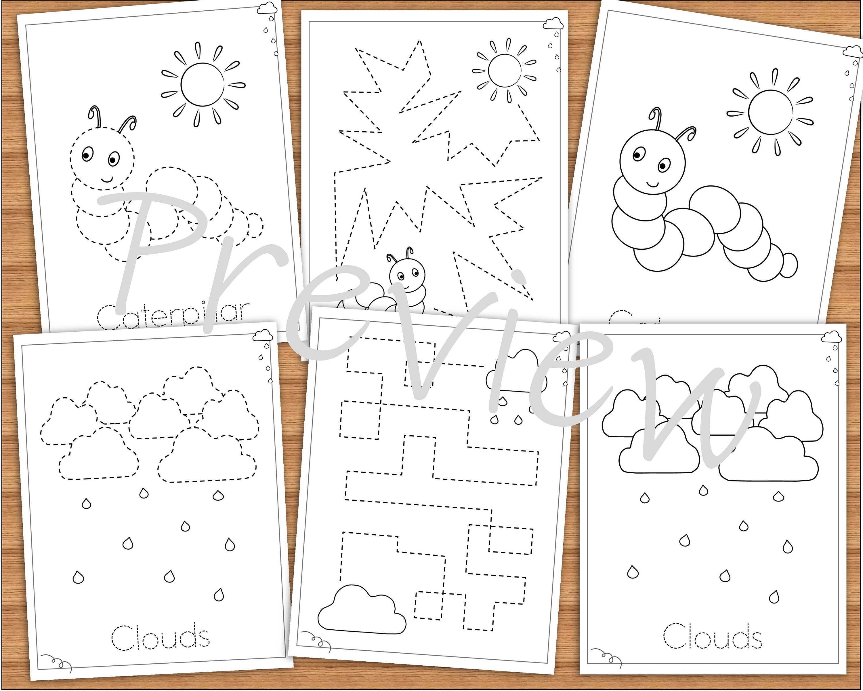 Spring Preschool Tracing and Preschool Coloring Pen Control Fine Motor ...