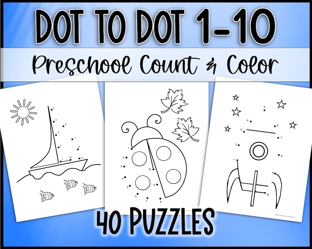 Dot to Dot 1-10 Activities for Preschool Worksheets Connect the Dots ...