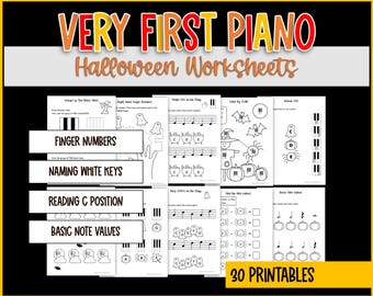 Halloween Music Worksheets for Beginning or Preschool Piano - Fingers ...