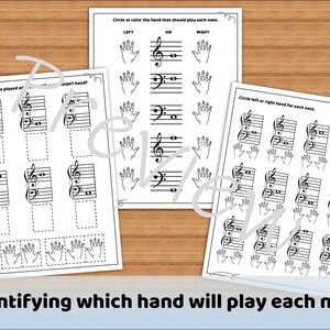 Beginning Piano Lessons: Theory Worksheets for Right/left Hand and ...