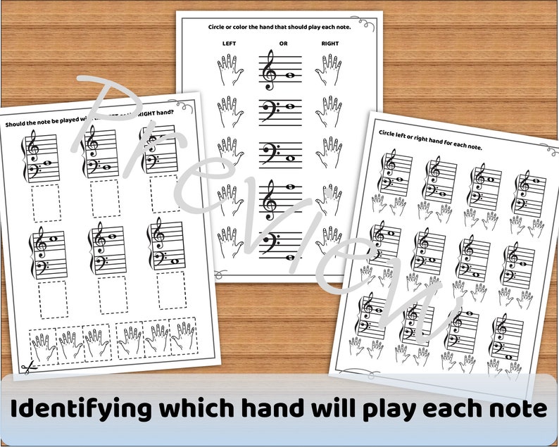 Beginning Piano Lessons: Theory Worksheets for Right/left Hand and ...