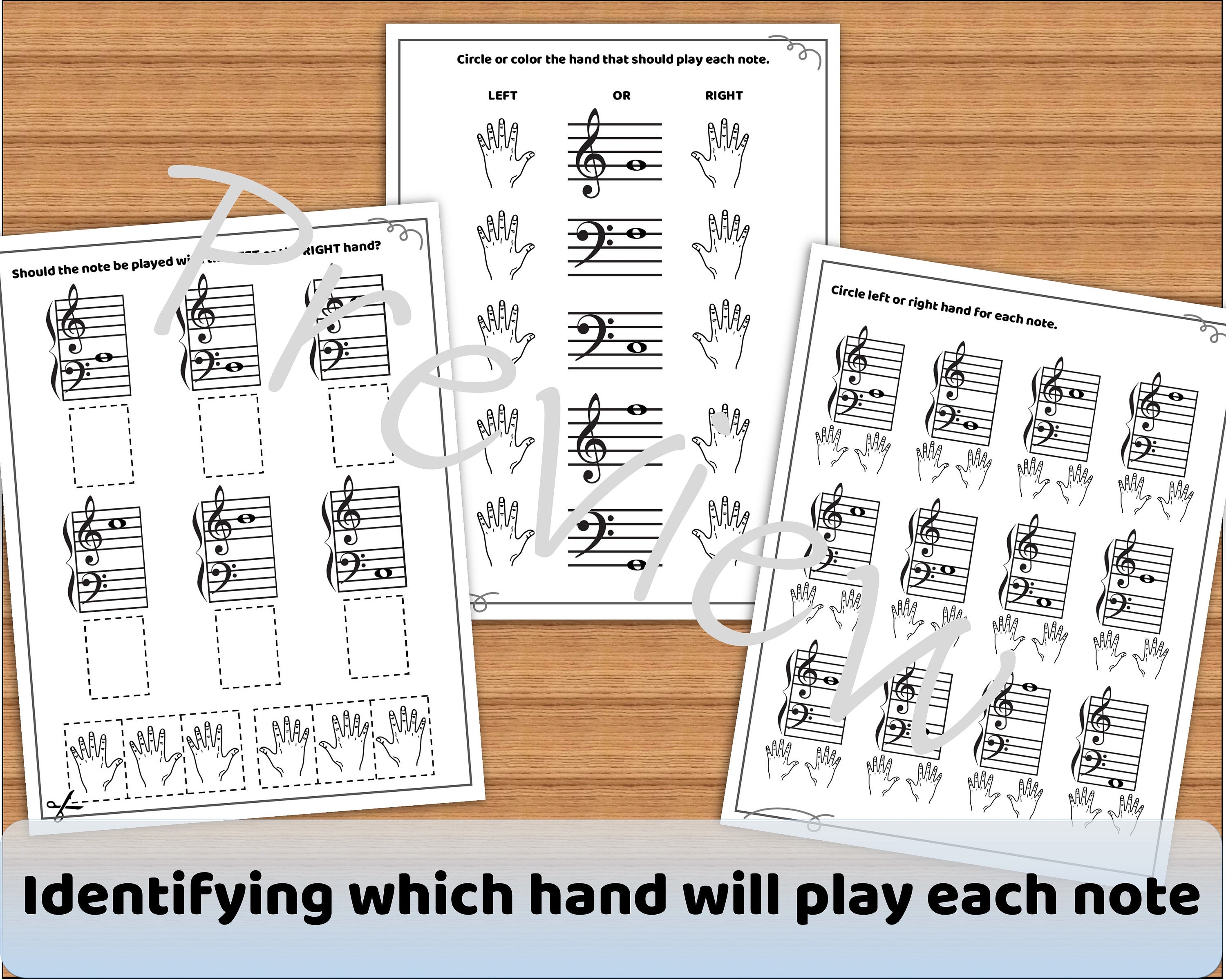 Beginning Piano Lessons: Theory Worksheets for Right/left Hand and ...