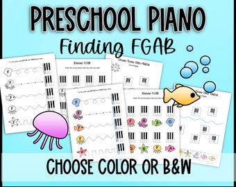 Preschool/beginning Piano Music Theory: Naming White Keys Ocean Themed ...