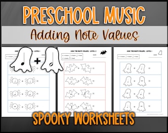 Spooky Rhythm Worksheets: Music Math for October Adding Basic Note ...