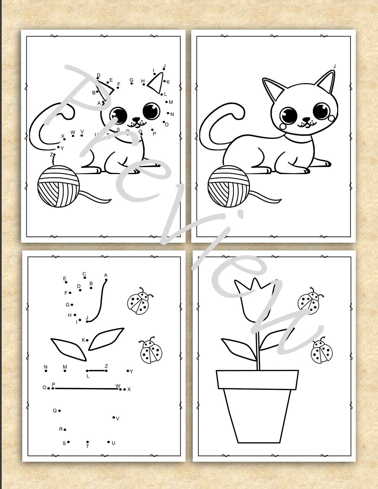 Dot to Dots for Preschool Uppercase Alphabet Activities Connect the ...