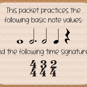 Simple Time Signature Rhythm Worksheets 4/4 3/4 2/4 for - Etsy