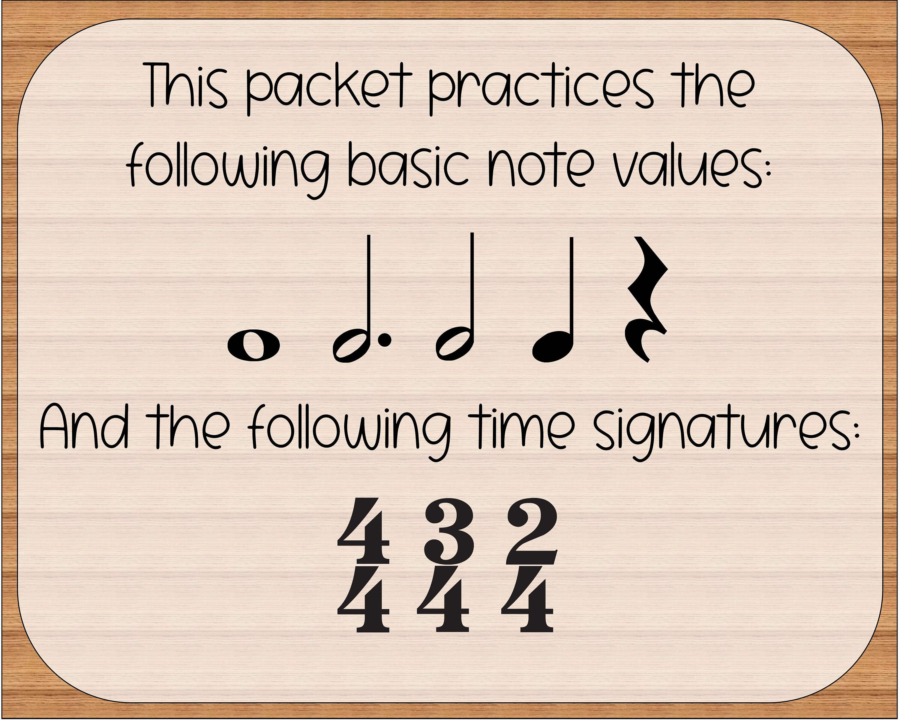 Simple Time Signature Rhythm Worksheets (4/4, 3/4, 2/4) for Preschool ...