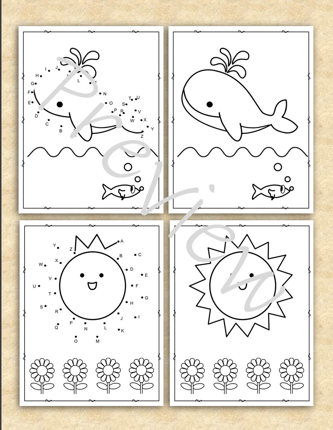 Dot to Dots for Preschool Uppercase Alphabet Activities Connect the ...