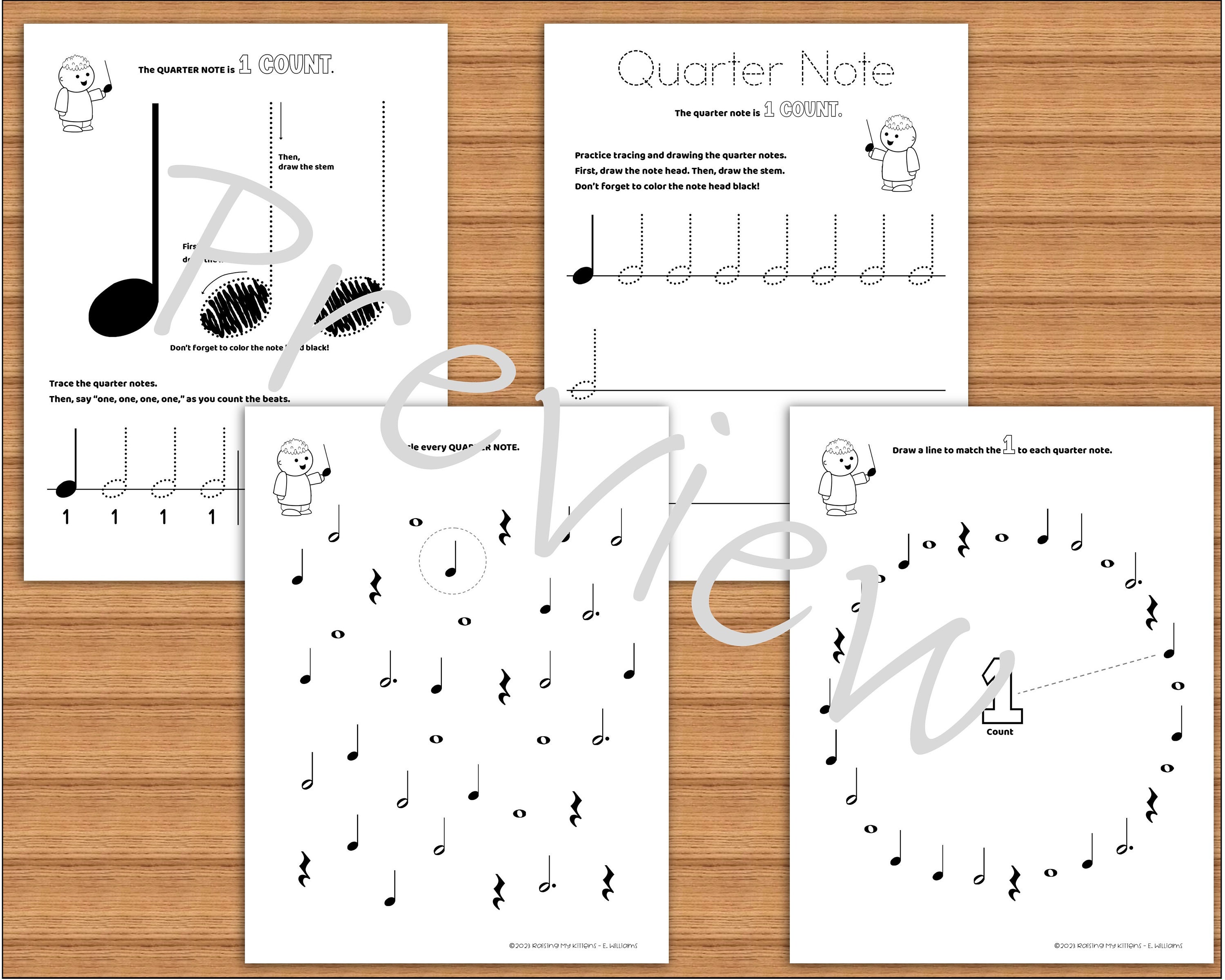 Preschool Music Rhythm Worksheets, Basic Note Values Activities ...