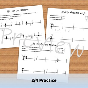 Simple Time Signature Rhythm Worksheets (4/4, 3/4, 2/4) for Preschool ...