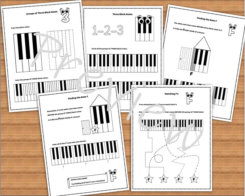 Preschool Piano Worksheets - Activities to Practice Finding FGAB ...