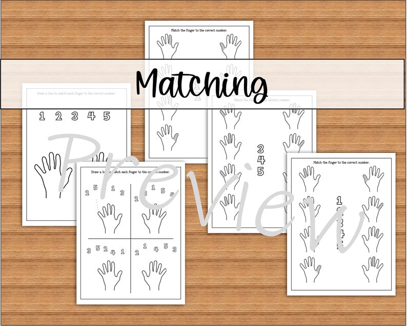 Preschool Piano Finger Number Worksheets: Beginning Piano Prep Finger ...