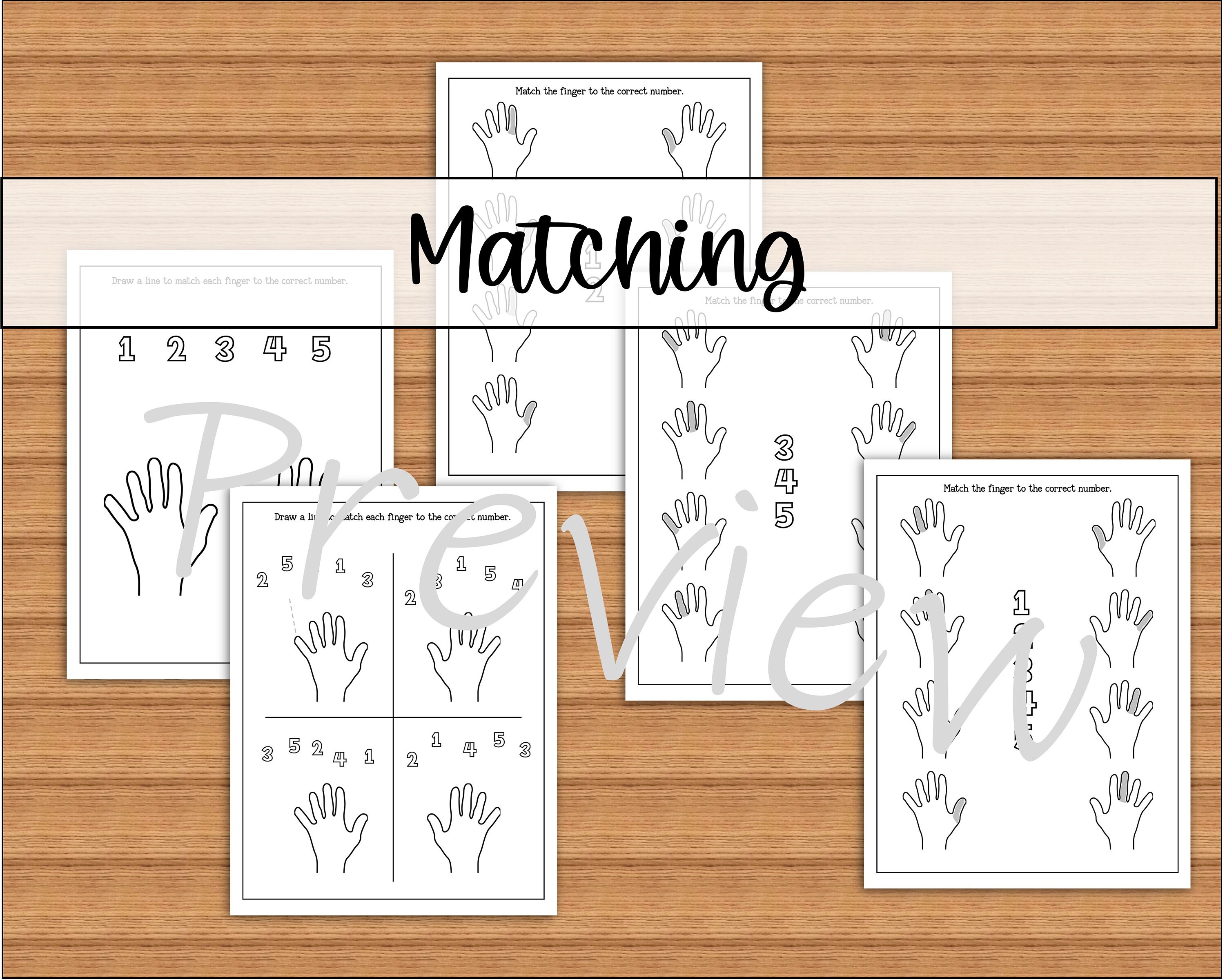 Preschool Piano Finger Number Worksheets: Beginning Piano Prep Finger ...