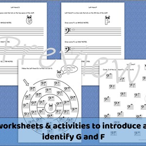 Bass Clef Note Reading for Beginning Piano in Middle C Position Left ...