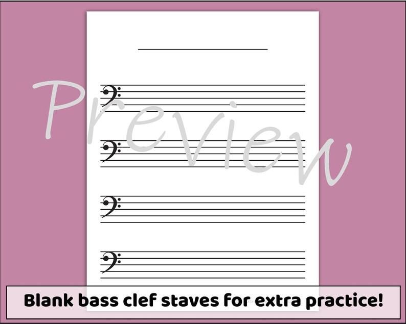 Beginning Piano Bass Clef Note Reading in C Position, Left Hand / Basic ...