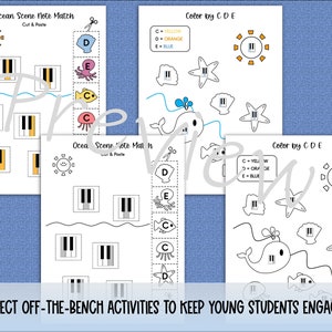 Preschool Piano Music Theory: Ocean-themed Finding CDE Worksheets and ...