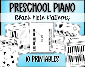 Preschool Piano Worksheets Practice Piano Black Note Patterns Toddler ...