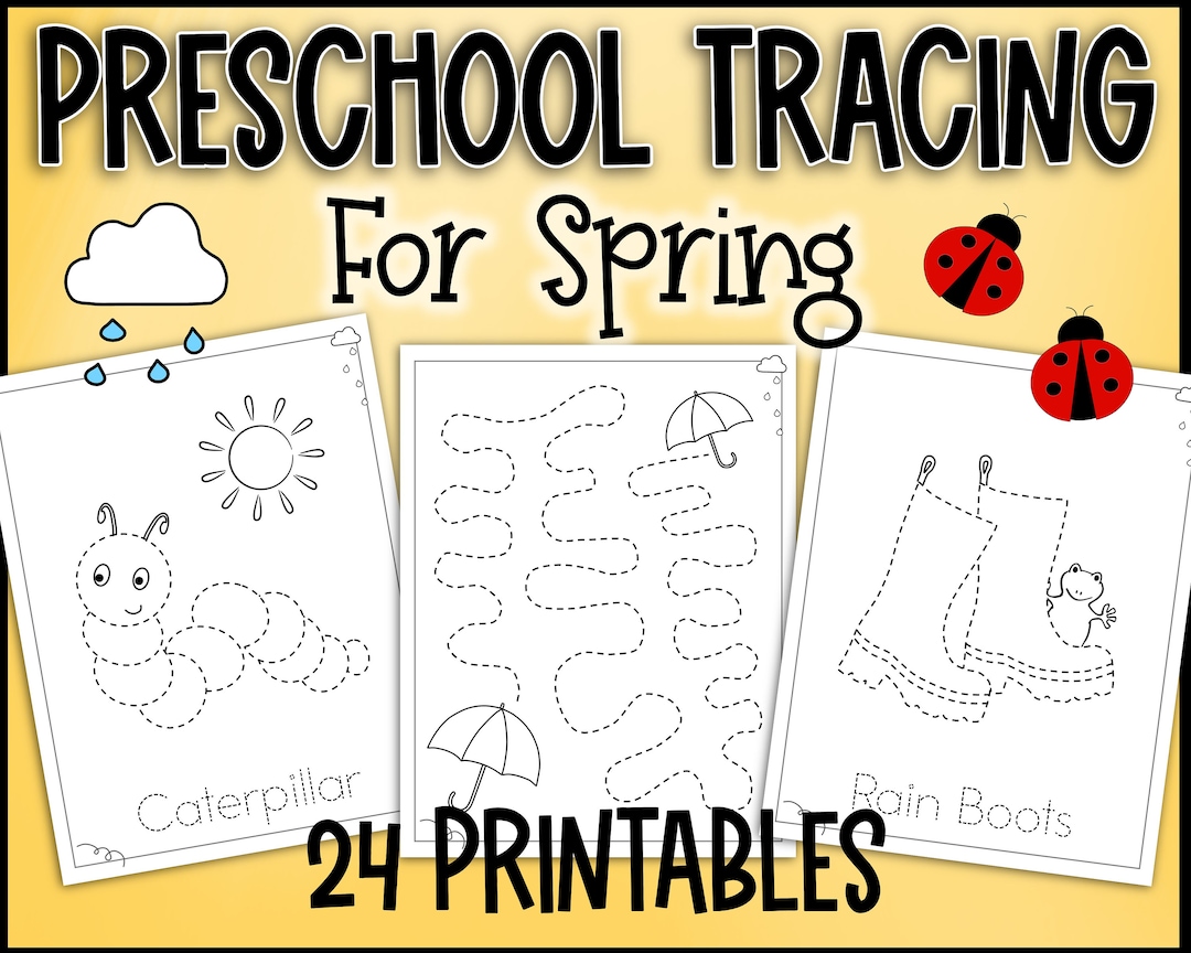 Spring Preschool Tracing and Preschool Coloring Pen Control - Etsy