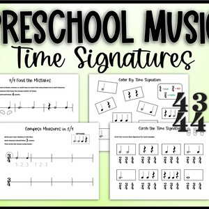 Simple Time Signature Rhythm Worksheets 4/4 3/4 2/4 for - Etsy