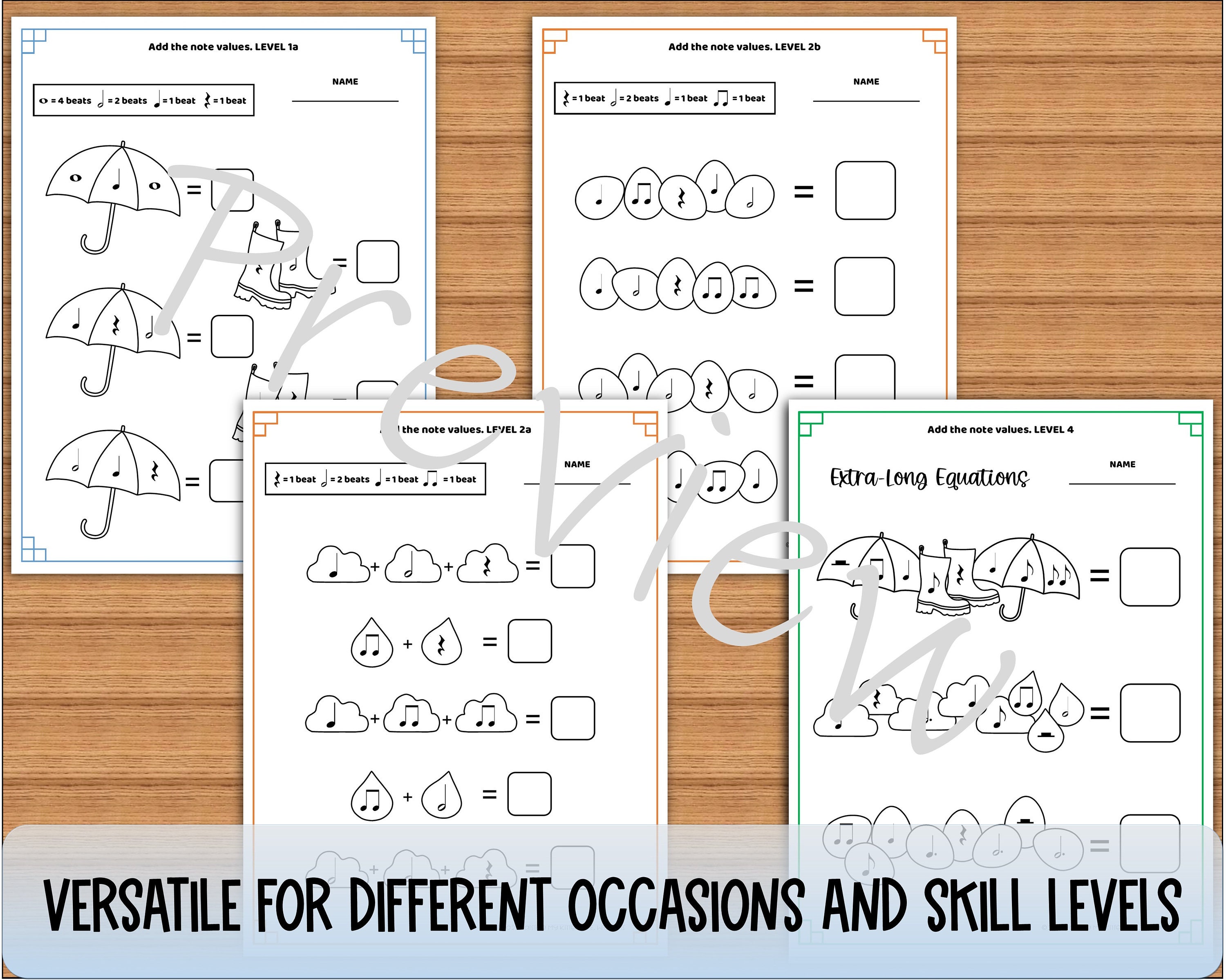Rhythm Worksheets for Spring: Adding Note Values With Music Math ...